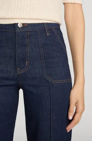 FRAME Le Slim Palazzo Pintuck Jeans