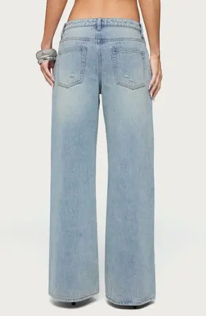 EDIKTED Distressed Low Rise Baggy Jeans