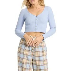 BILLABONG Paxton Long Sleeve Cropped Thermal Top - Cornflower