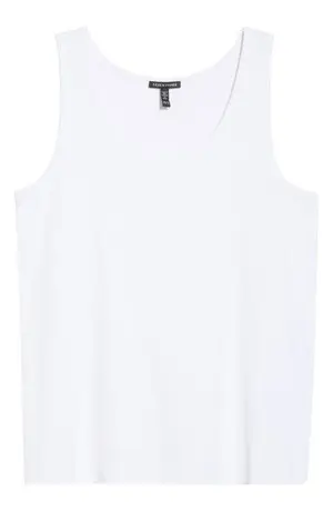 Eileen Fisher Scoop Neck Rib Tank - White