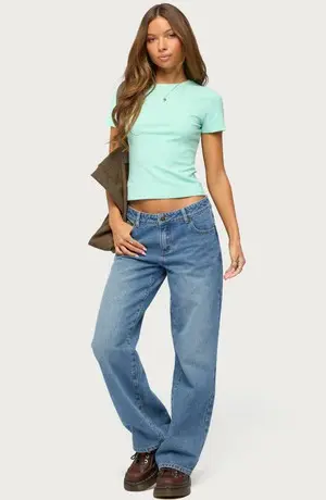 EDIKTED Breslin Low Rise Straight Leg Jeans