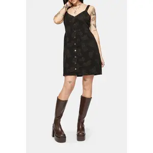 DISTURBIA Hexborn Baba Yaga Denim Mini Dress - Black