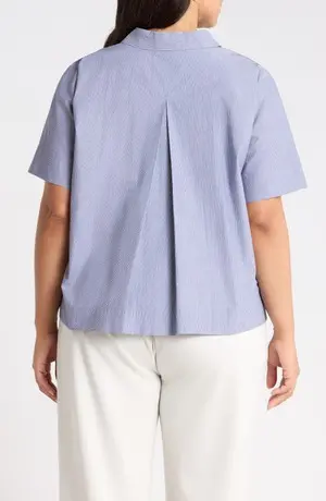 Eileen Fisher Organic Cotton Johnny Collar Top