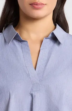 Eileen Fisher Organic Cotton Johnny Collar Top