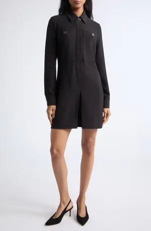 Veronica Beard Pryce Long Sleeve Shirtdress - Black