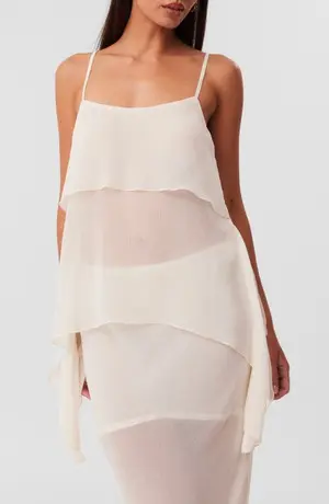 SNDYS. Tamara Handkerchief Hem Chiffon Cami Top - Off White