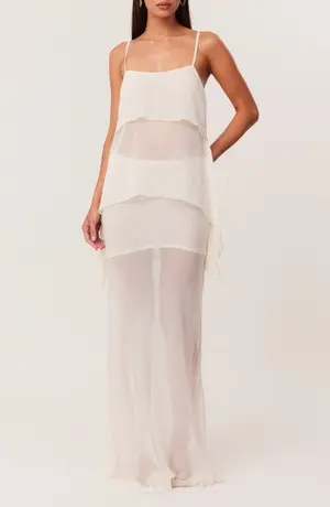 SNDYS. Tamara Handkerchief Hem Chiffon Cami Top - Off White