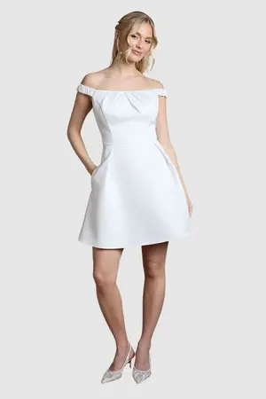 Coast Bardot Bridal Mini Dress - Ivory