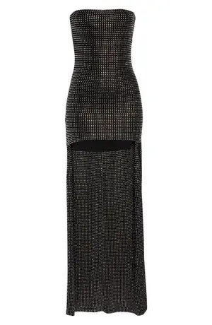 Alexander Wang Strapless Embellished High-low Bodycon Dress