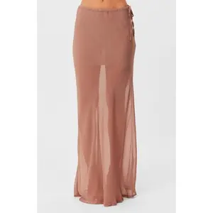 SNDYS. Tamara Sheer Maxi Skirt Mocha