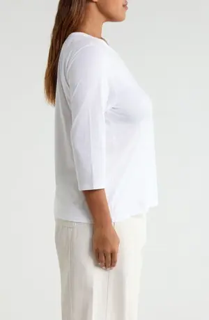 Eileen Fisher Organic Cotton Boxy Top - White