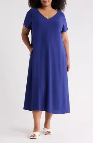 Eileen Fisher Silk Midi Dress - Infinity