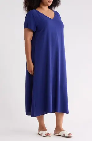 Eileen Fisher Silk Midi Dress - Infinity