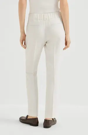 Brunello Cucinelli Silk And Acetate Crêpe Cady Tailored Jogger Trousers - Off-white
