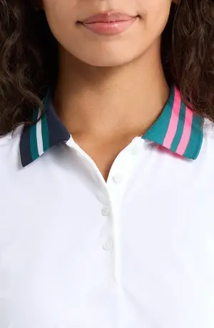 G/fore Sleeveless Golf Polo With Striped Collar