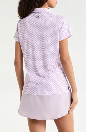 SWANNIES Geometric Print Piqué Polo
