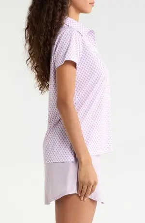 SWANNIES Geometric Print Piqué Polo
