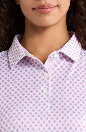 SWANNIES Geometric Print Piqué Polo