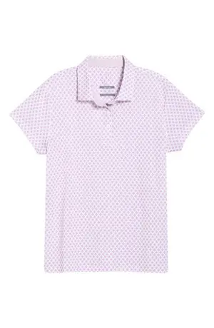 SWANNIES Geometric Print Piqué Polo