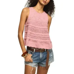 Lucky Brand Pointelle Knit Tank - Lilas