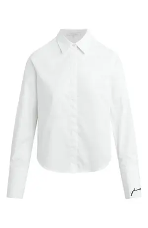 FAVORITE DAUGHTER Classic Poplin Shirt With Embroidered Cuff