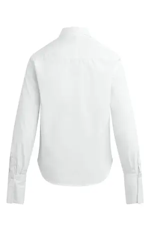 FAVORITE DAUGHTER Classic Poplin Shirt With Embroidered Cuff