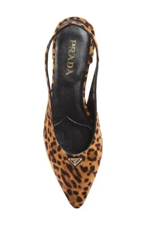 Prada Genuine Calf Hair Slingback Flat