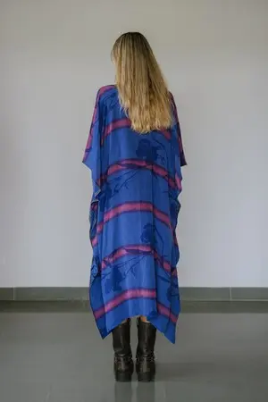 SUN CHILD Long Caftan Lyman - Periwinkle