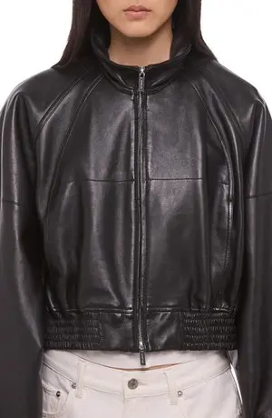 Helmut Lang Leather Bomber Jacket