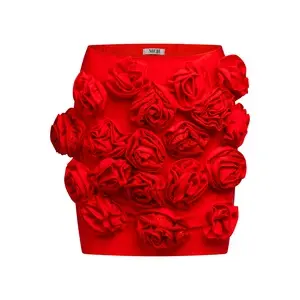 MEJI Blooming Rose Appliqué Mini Skirt