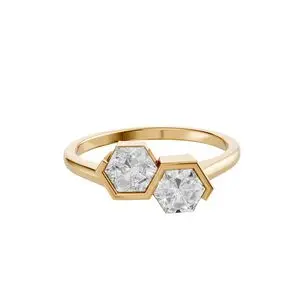 AYA FINE JEWELRY Aya Fine Jewelry Hexagon Lab Diamond Toi Et Moi Ring In 14k Gold