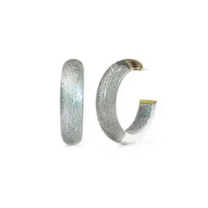 GOLD & HONEY Gold / Grey Small Pixie Silver Illusion Hoop Earrings