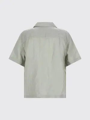 Hugo Cuban Collar Linen Short-sleeve Bowling Shirt - Green