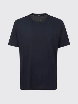 Herno Short-sleeved Crew Neck T-shirt In Pure Cotton - Blue 1