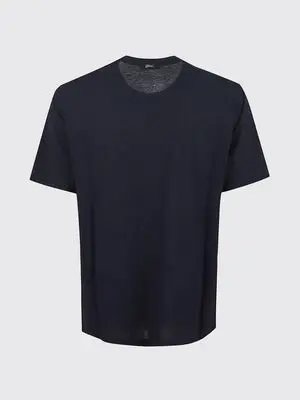 Herno Short-sleeved Crew Neck T-shirt In Pure Cotton - Blue 1