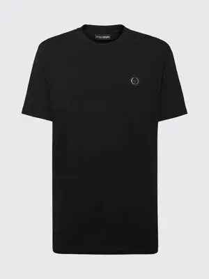 PLEIN SPORT Slim Fit Cotton T-shirt With Contrast Logo Print - White 1