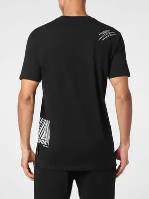 PLEIN SPORT Slim Fit Cotton T-shirt With Contrast Logo