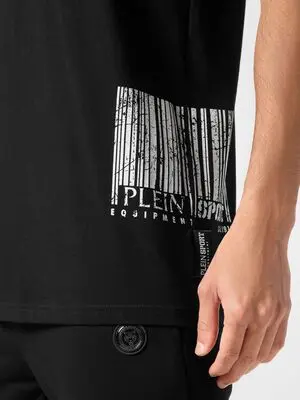 PLEIN SPORT Slim Fit Cotton T-shirt With Contrast Logo
