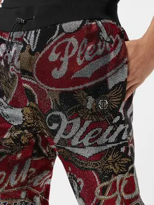 Philipp Plein Rhinestone Jersey Track Pants With Drawstring Waist