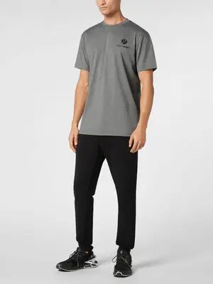 PLEIN SPORT Technical Polyester Crewneck T-shirt With Contrast Logo