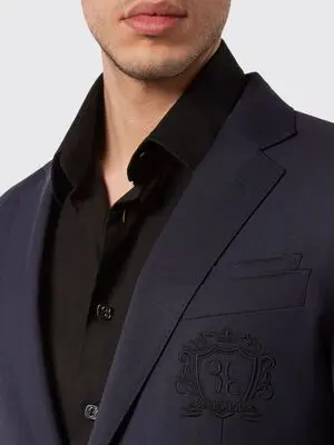 BILLIONAIRE Single-breasted Wool Blend Blazer With Classic Lapels And Flap Pockets