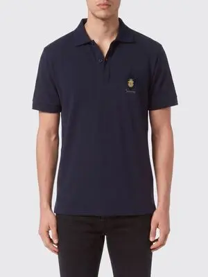 BILLIONAIRE Short-sleeved Cotton Polo Shirt With Ribbed Collar And Crest Logo