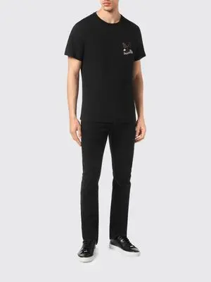 BILLIONAIRE Slim Fit Cotton T-shirt With Contrast Embroidered Logo