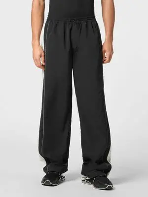 PLEIN SPORT Wide-leg Technical Fabric Jogging Trousers With Drawstring - Black