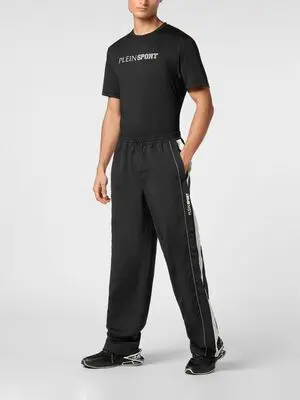 PLEIN SPORT Wide-leg Technical Fabric Jogging Trousers With Drawstring