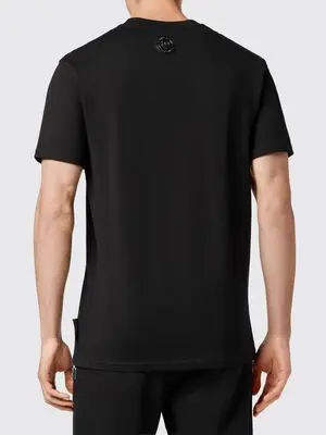 PLEIN SPORT Slim Fit Cotton T-shirt With Contrast Graphic Print - White 1
