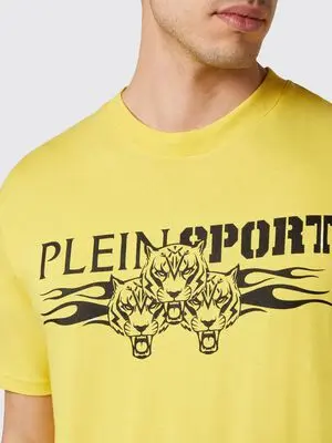 PLEIN SPORT Slim Fit Cotton T-shirt With Contrast Hexagon Logo - Black 1