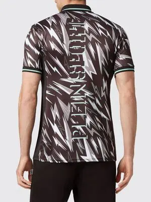 PLEIN SPORT Slim Fit Cotton Polo Shirt With Printed Logo And Contrast Trims