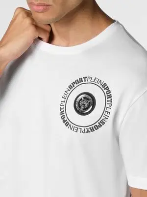 PLEIN SPORT Cotton T-shirt With Graphic Print And Hexagon Logo - White