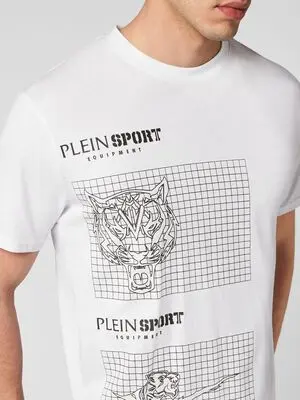 PLEIN SPORT Cotton T-shirt With Contrast Graphic Print